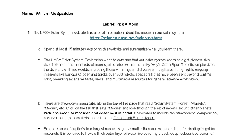 Lab 14: Exploring Europa - A Detailed Moon Analysis by William ...