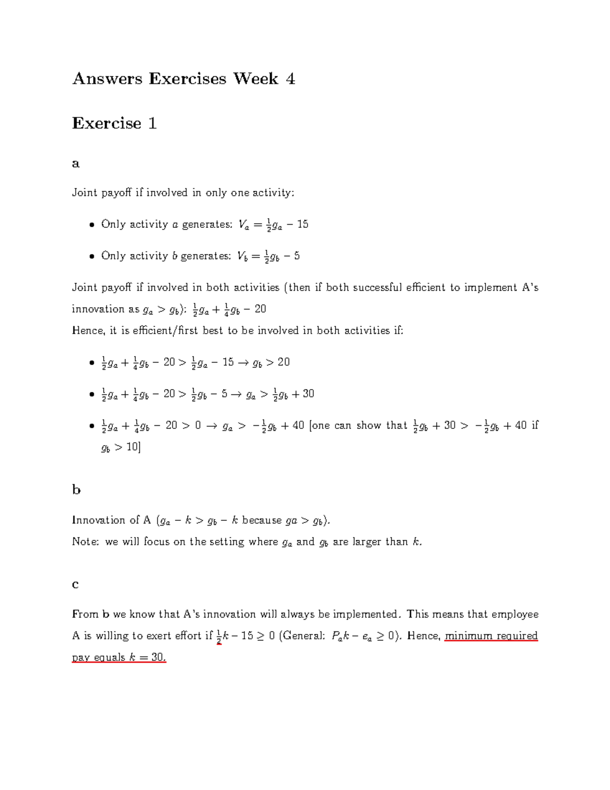 Exercises Tutorial Week 4 - Detailed Answers and Analysis - Studeersnel