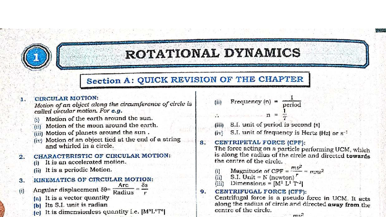 Rotational Dynamics (PHYS 101): Chapter Summary and Key Concepts - Studocu