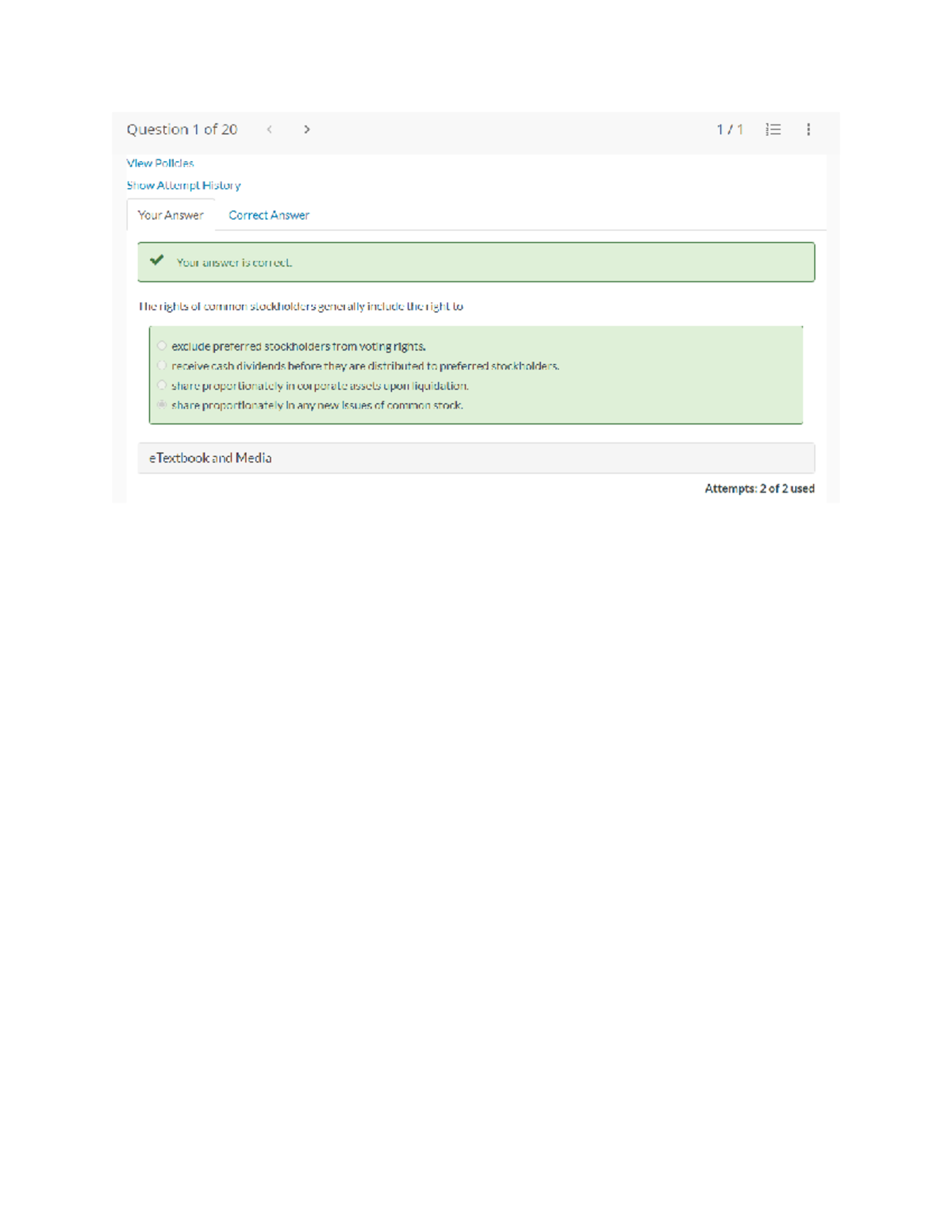 ACC 318 Week 2 Module 2-1 Quiz - Stockholder Rights & Returns - Studocu