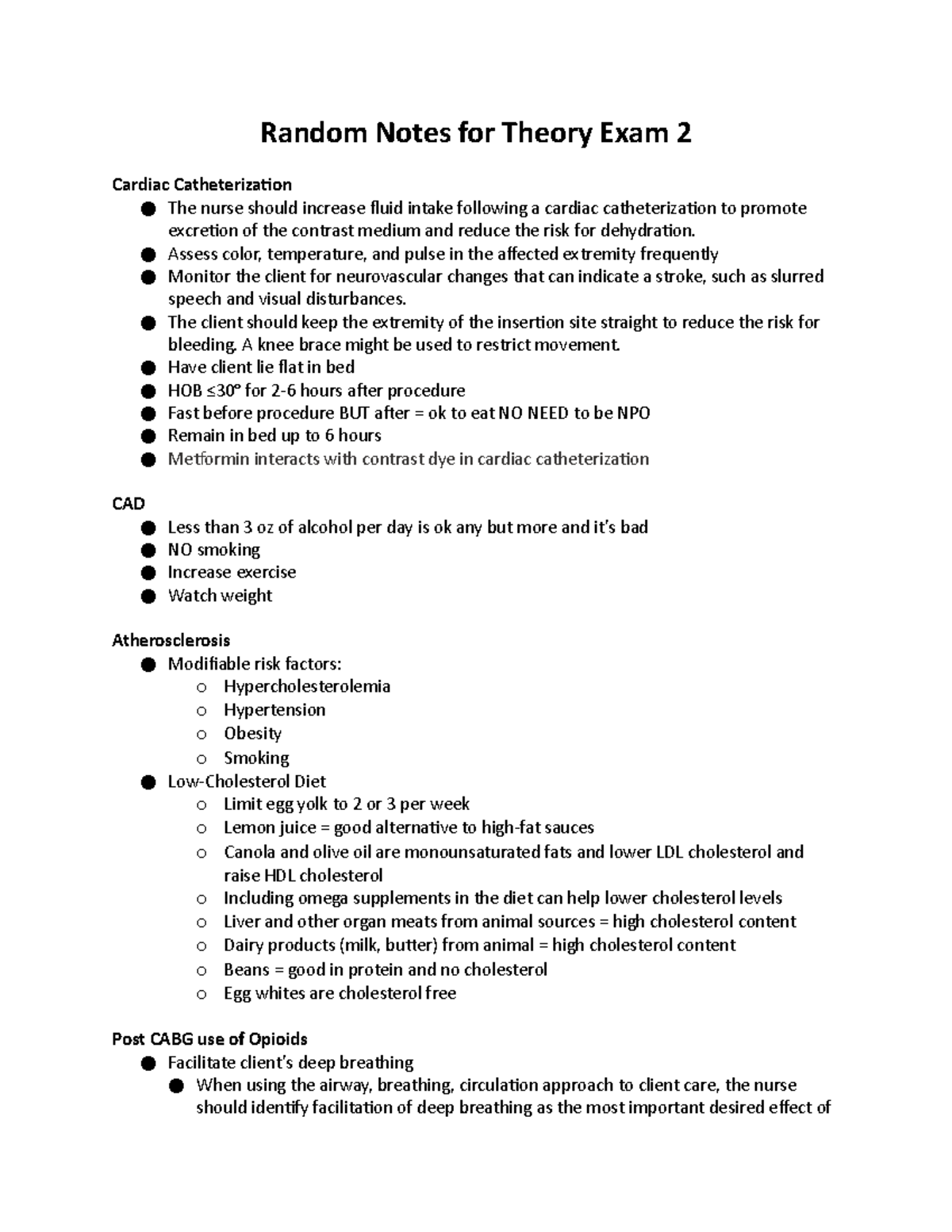 Adult Health Theory Exam 2 Study Notes: Key Concepts & Nursing Care ...