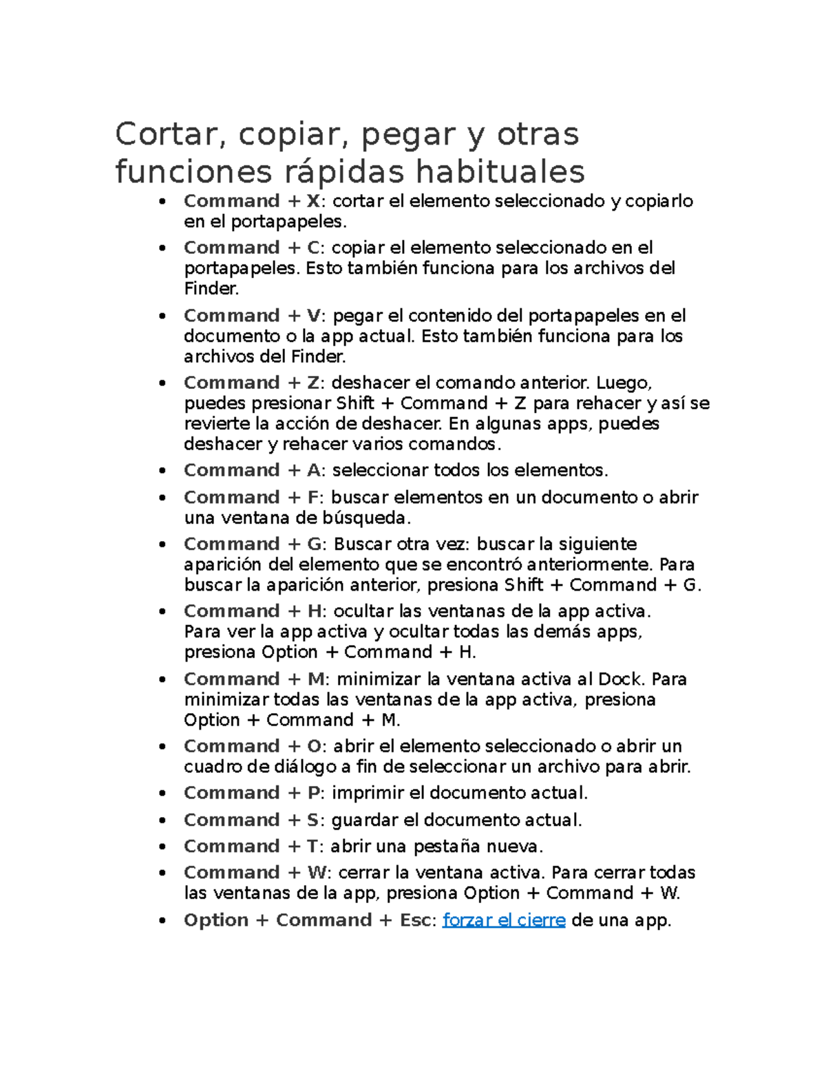 Atajos de Teclado Mac - Esquema Completo y Funciones Rápidas - Studocu