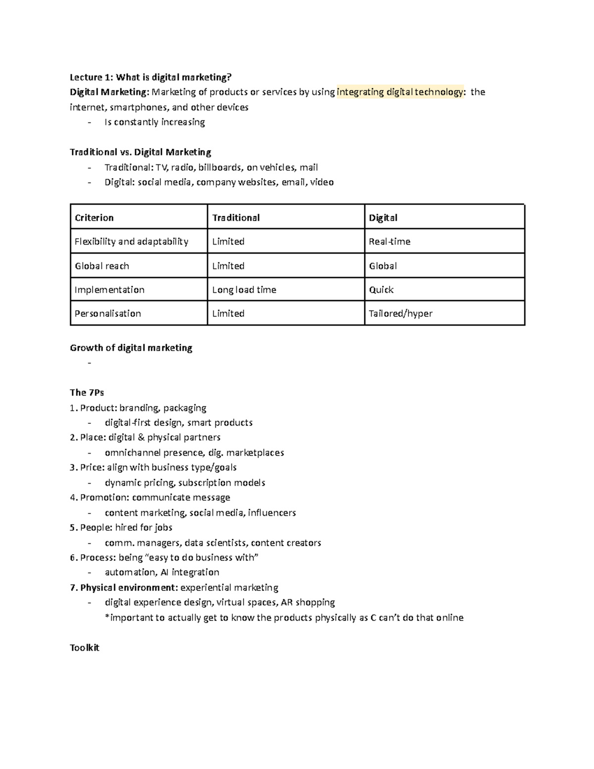 MKTG3110 Lecture 1: Introduction to Digital Marketing Concepts - Studocu