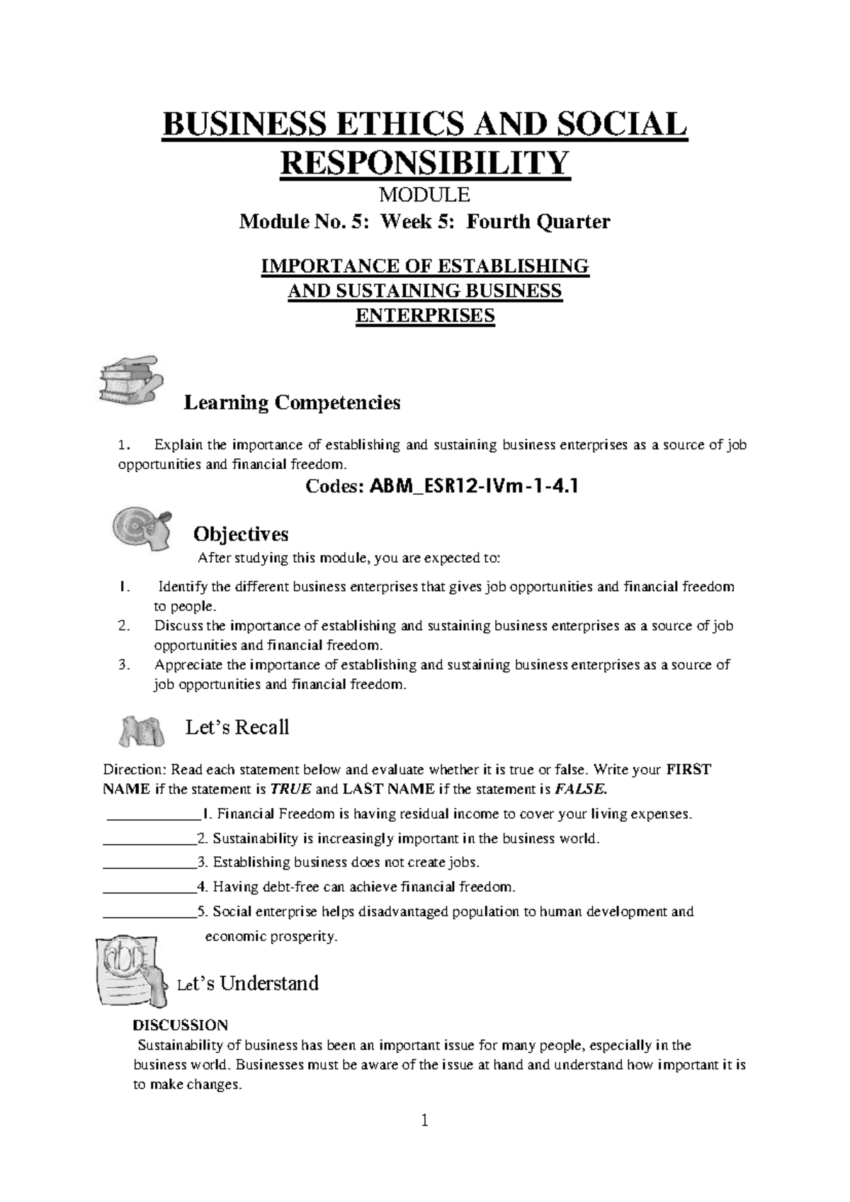 Business Ethics M5W5: Importance of Sustainable Business Practices ...