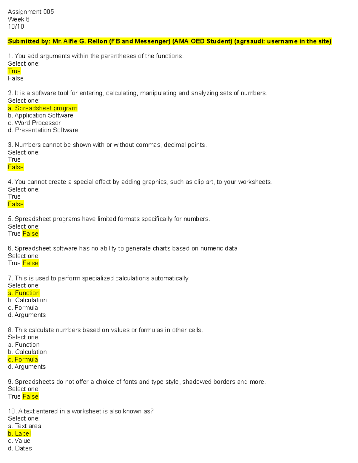 MIS6111 Fundamentals of Information System Assignment 005 - Assignment ...