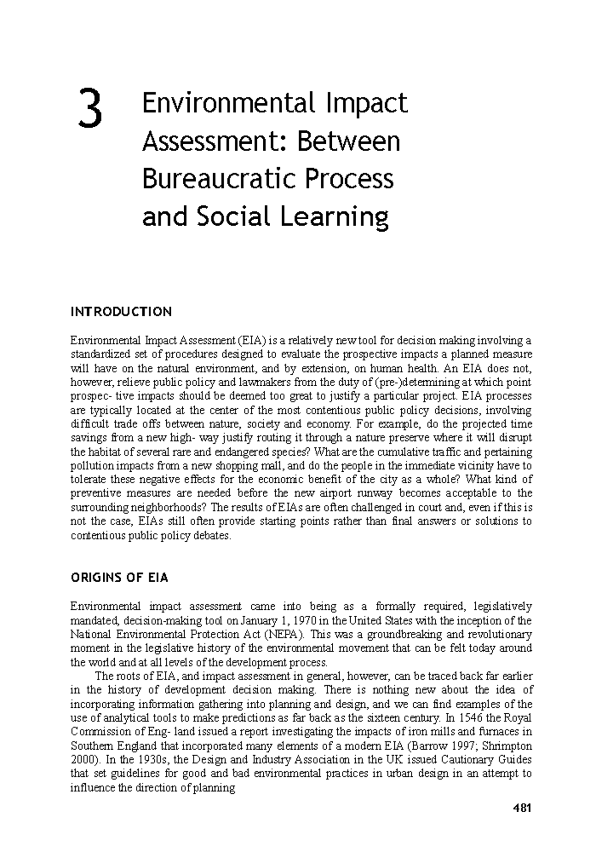 Environmental Impact Assessment - Environmental Impact Assessment ...