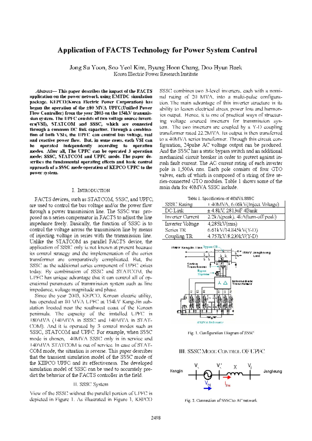 Application of FACTS Technology in Power System Control (01575222 ...