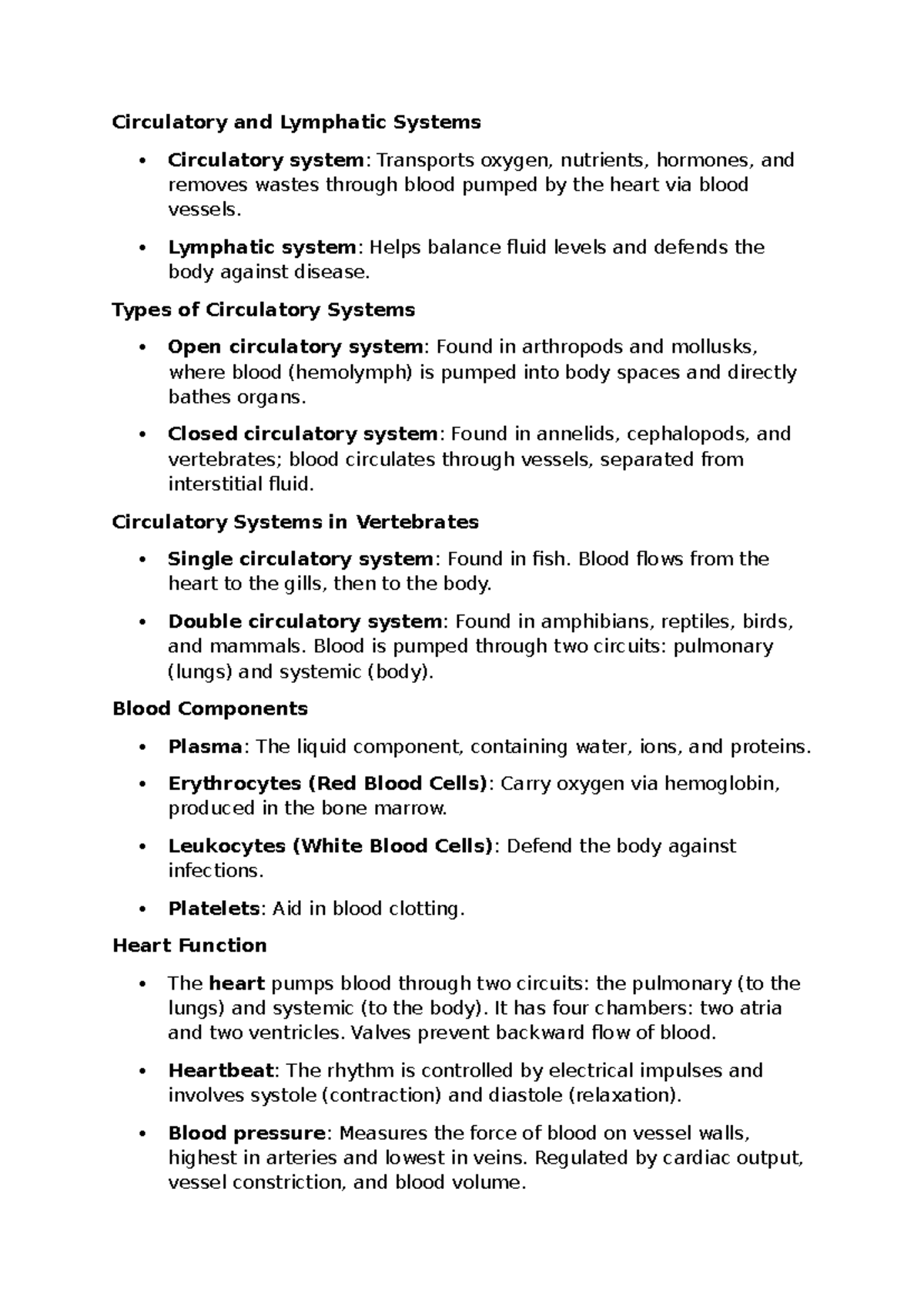 Chapter 44: Circulatory & Lymphatic Systems Overview - Studocu