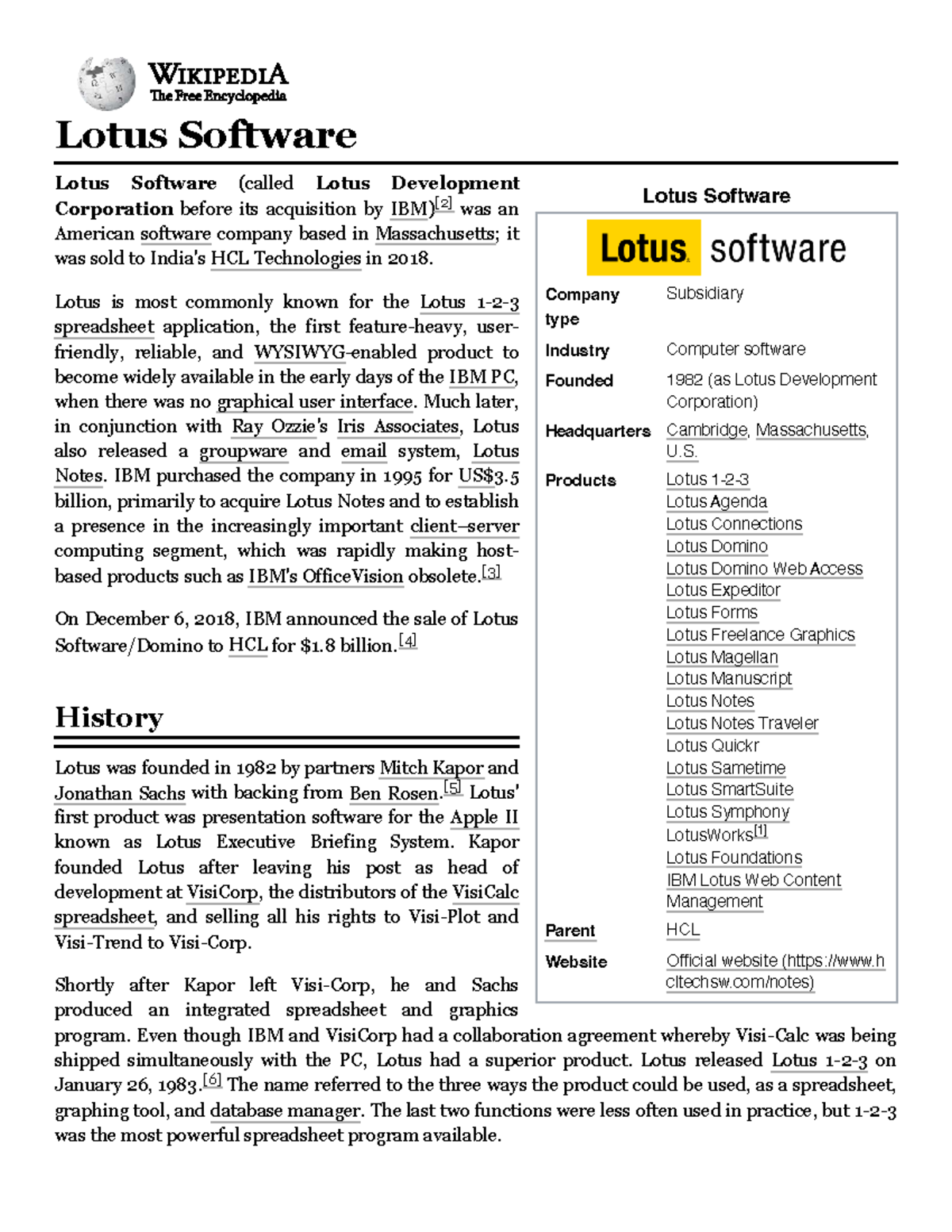 Lotus Software Overview: History, Products, and Acquisition by IBM - Studocu