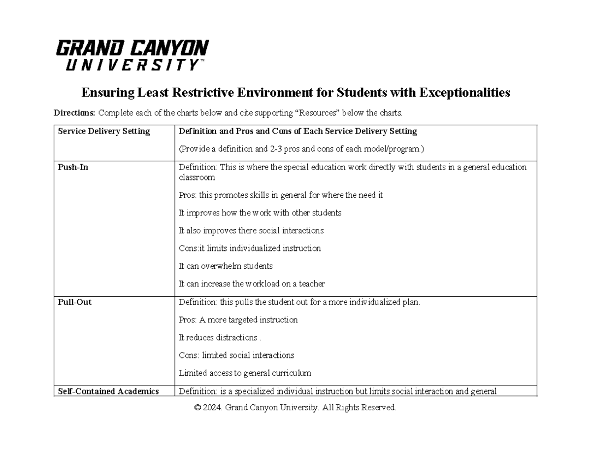 SPD-Ensuring the Least Restrictive Environment for Exceptional Students - Studocu