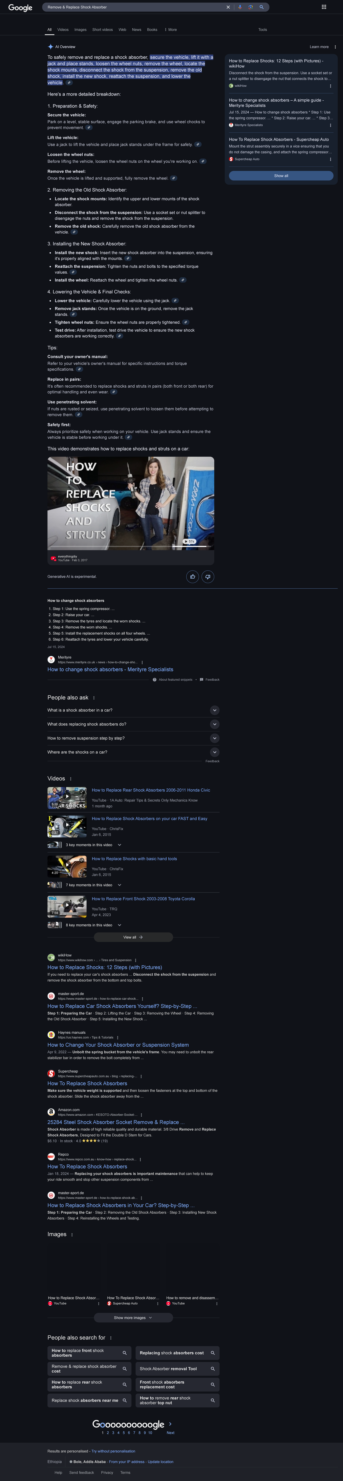 Remove & Replace Shock Absorber - Google Search - Learn more Generative AI is experimental. To ...