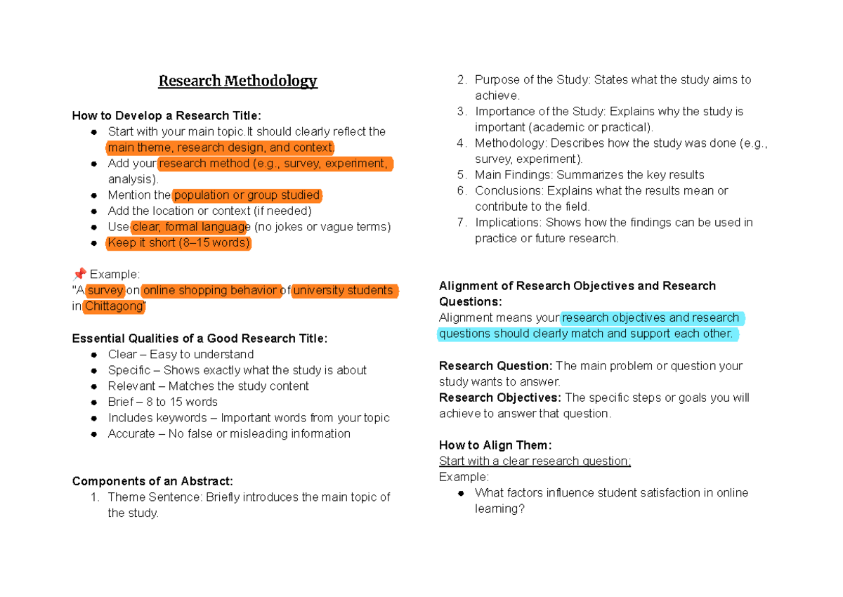 Research Methodology: Developing Effective Research Titles and ...