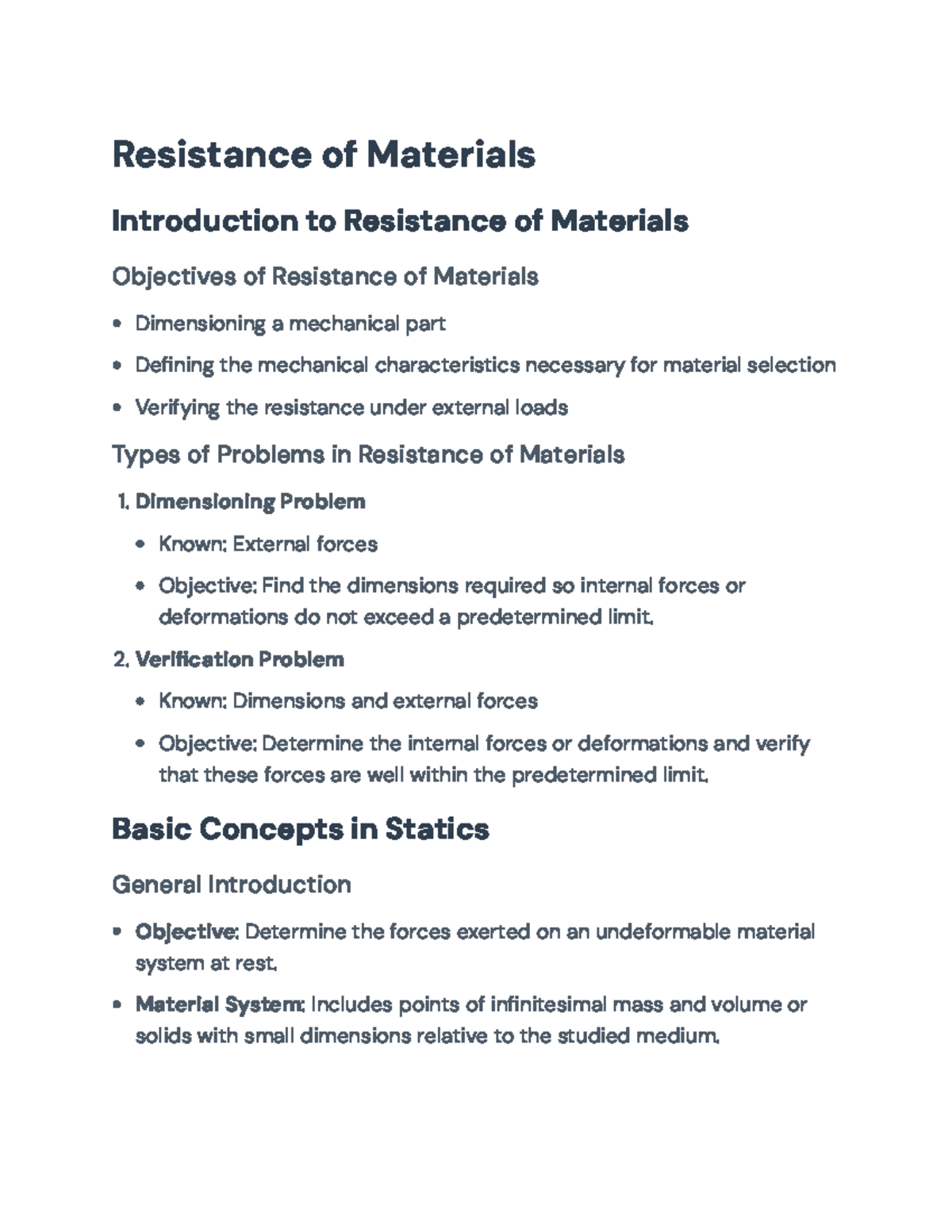 Resistance of Materials: Principles, Statics, and Applications ...