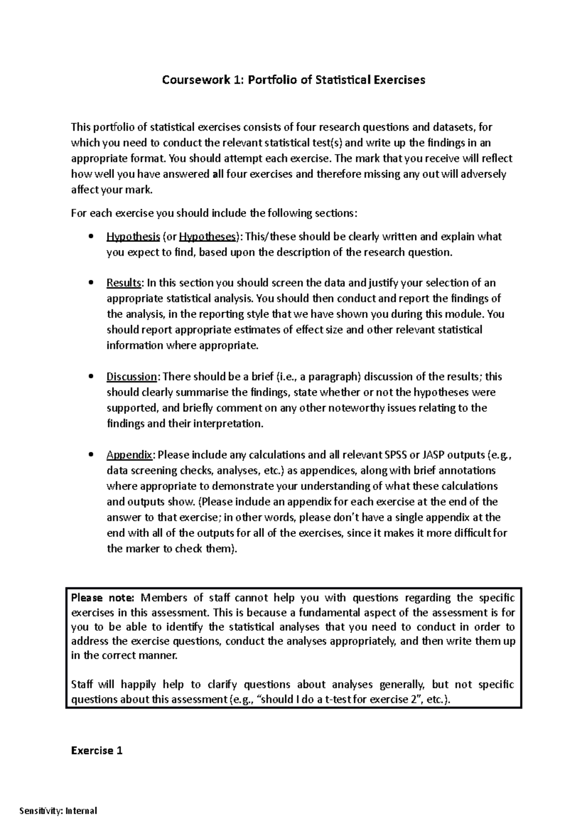 100532953 Coursework 1: SPSS Activities & Statistical Analysis - Studocu