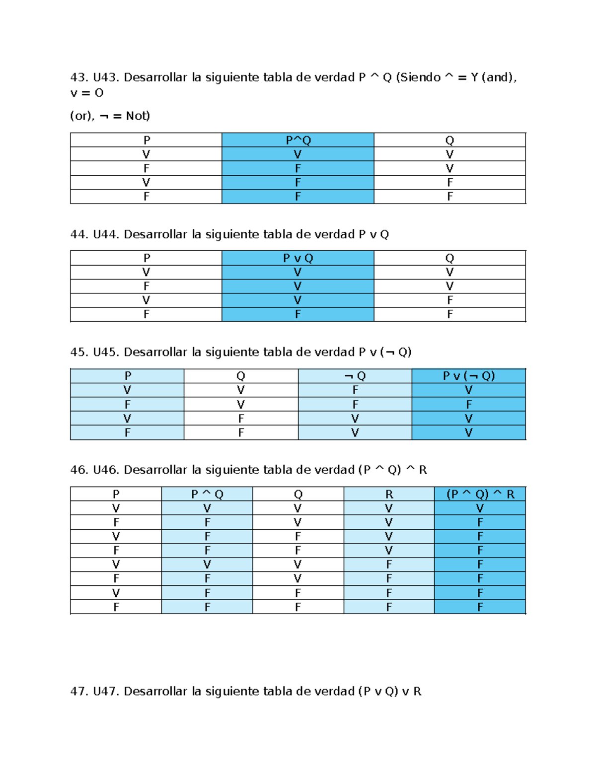 Tablas de Verdad: Ejercicios y Soluciones TP2 - Studocu