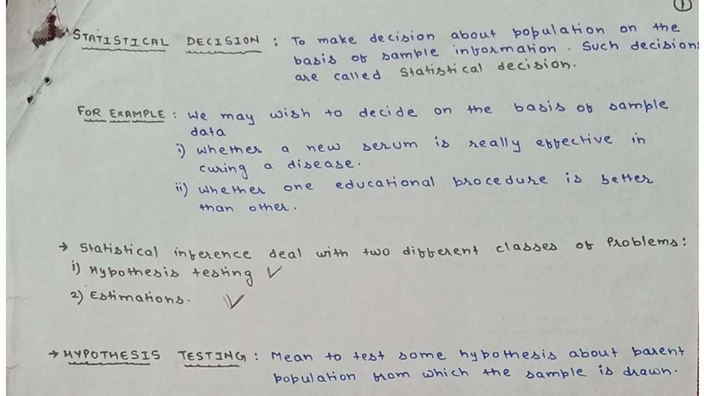 Unit 4: Hypothesis Testing and Statistical Decision-Making - Studocu
