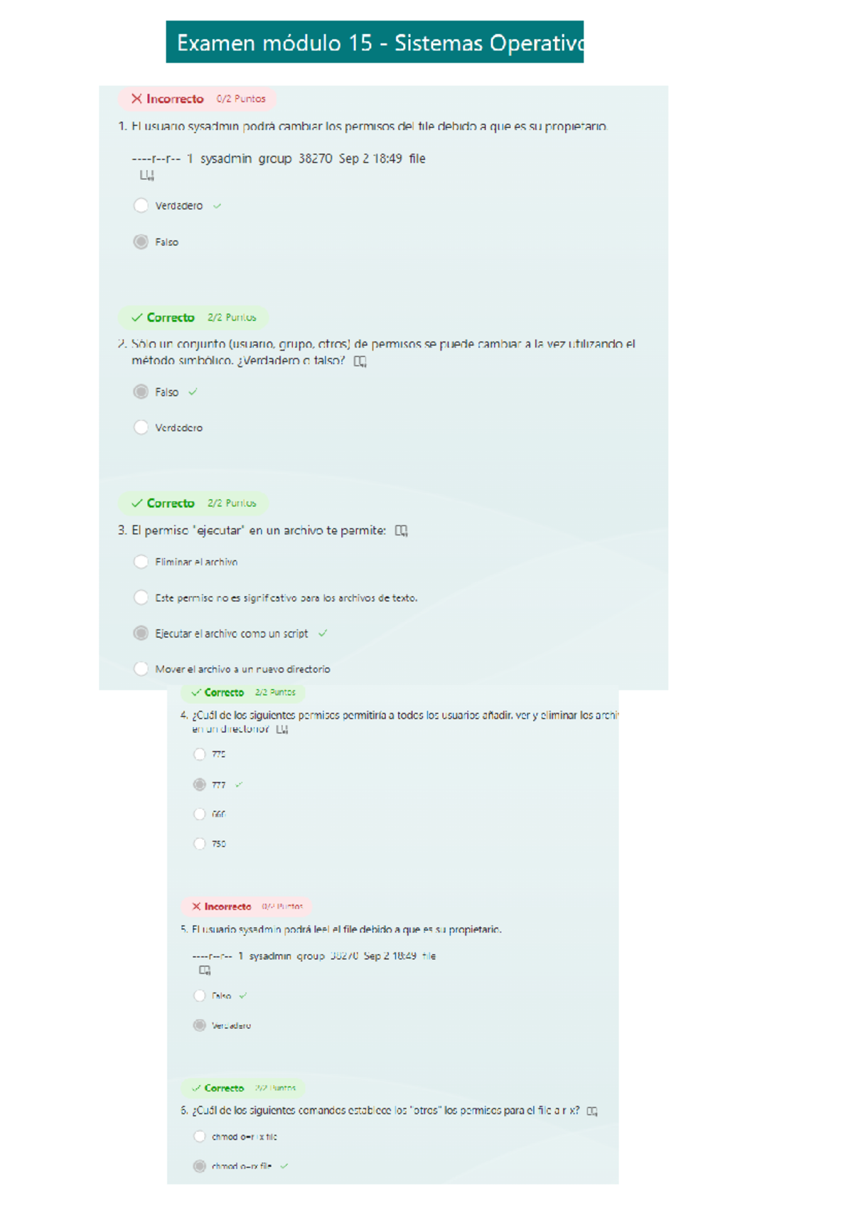 Examen Módulo 15 de Sistemas Operativos: Preguntas y Respuestas LINUX - Studocu