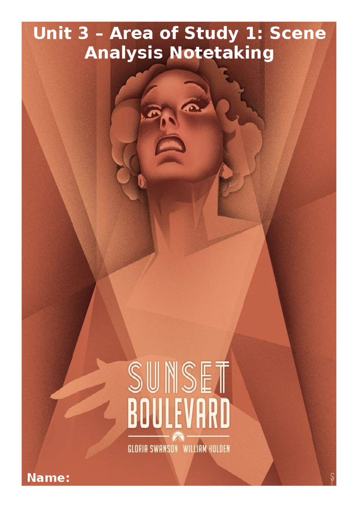 Unit 3: Scene Analysis & Film Techniques Note-Taking Booklet - Studocu