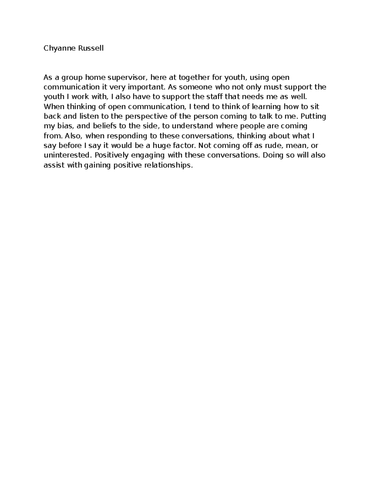 Effective Communication Strategies for Group Home Supervisors - Studocu