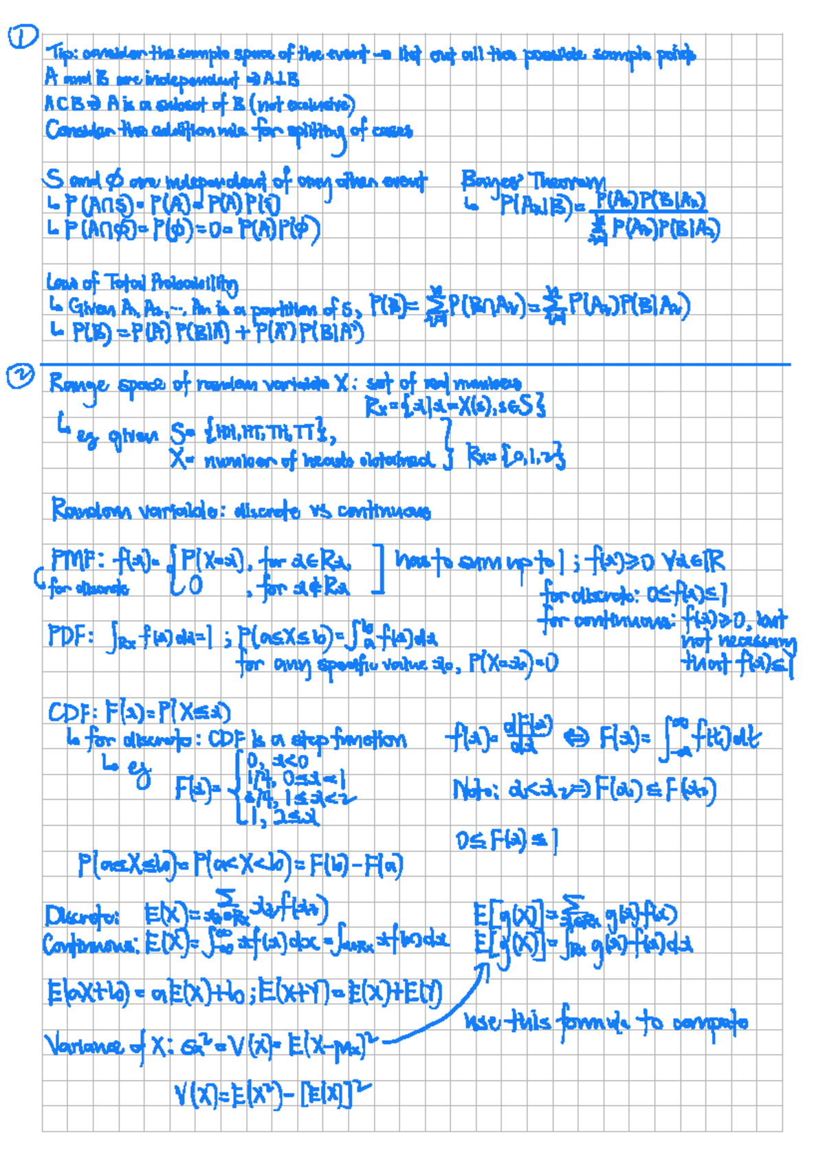 ST2334 Midterms - covers chapter 1 and 2 key concepts - I Tip: consider the sample space of the ...