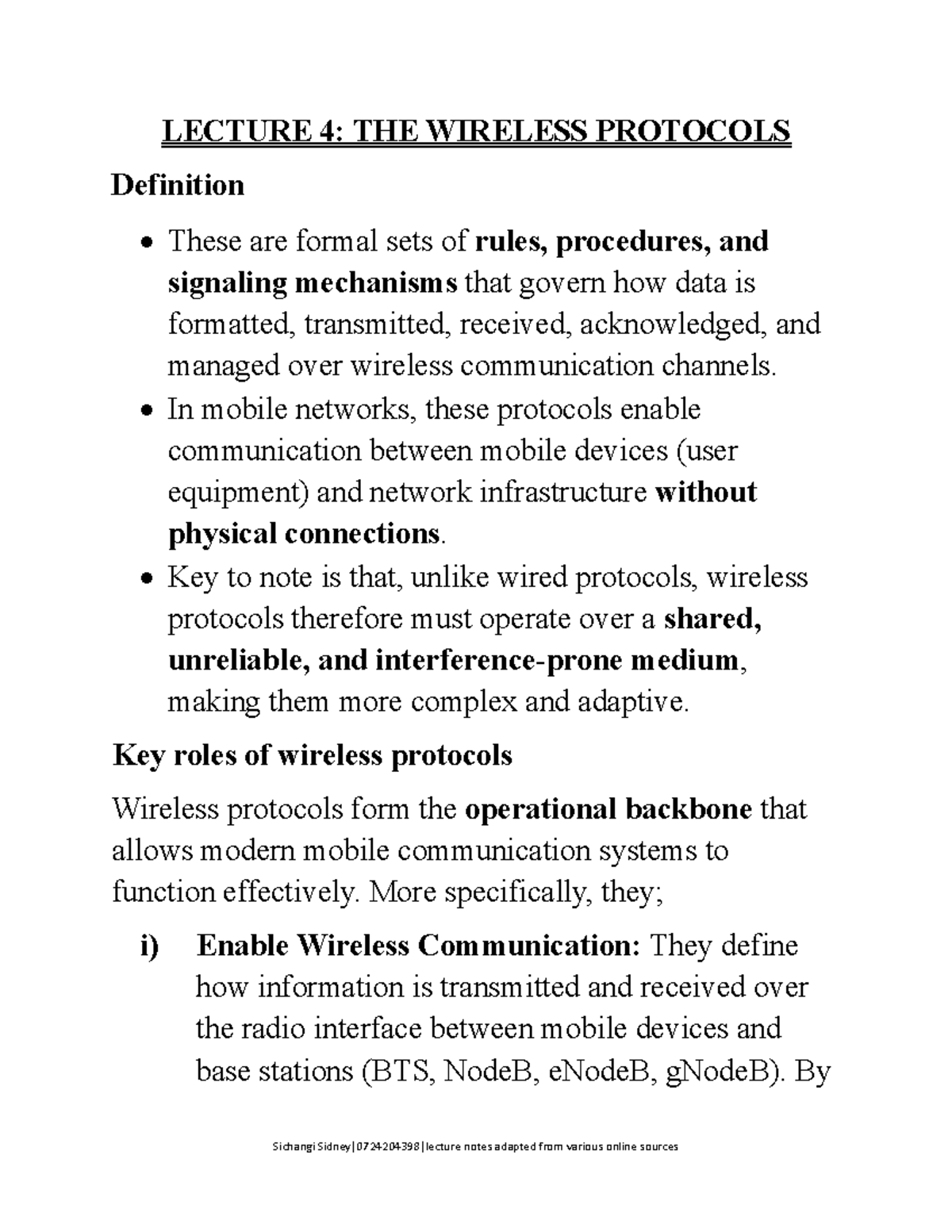 LECTURE 4: WIRELESS PROTOCOLS AND SECURITY MEASURES - Studocu