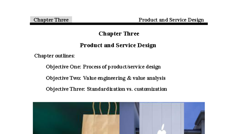 Chapter 3: Product and Service Design - Operations and Project Management - Studocu