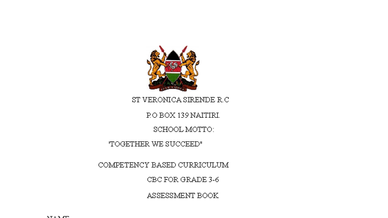 Grade 6 Termly Summative Assessment Report 2028 - Studocu