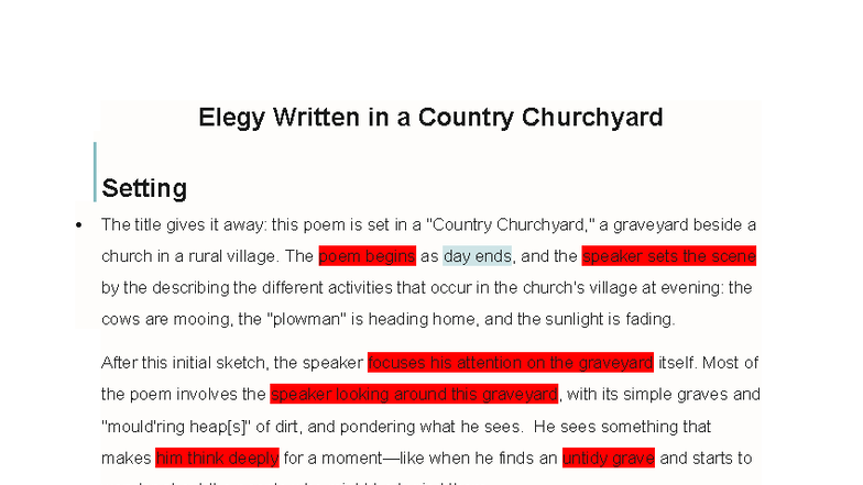 Elegy Written in a Country Churchyard - Elegy Written in a Country ...