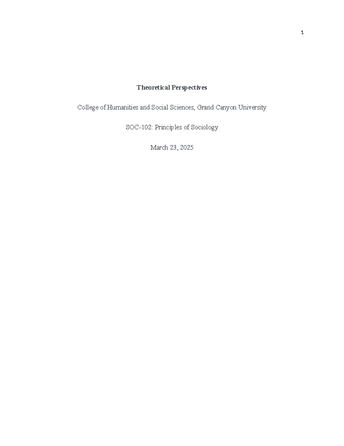 Theoretical Perspectives in Sociology: A Comprehensive Overview (SOC ...