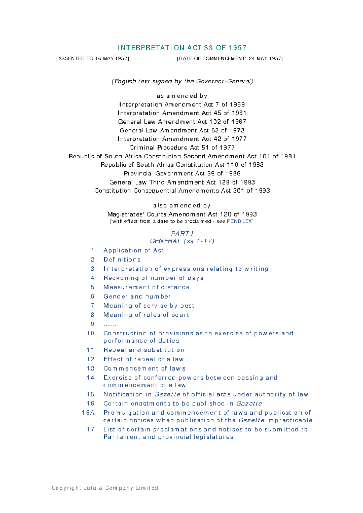 Interpretation Act 33 of 1957 - INTERPRETATION ACT 33 OF 1957 [ASSENTED ...