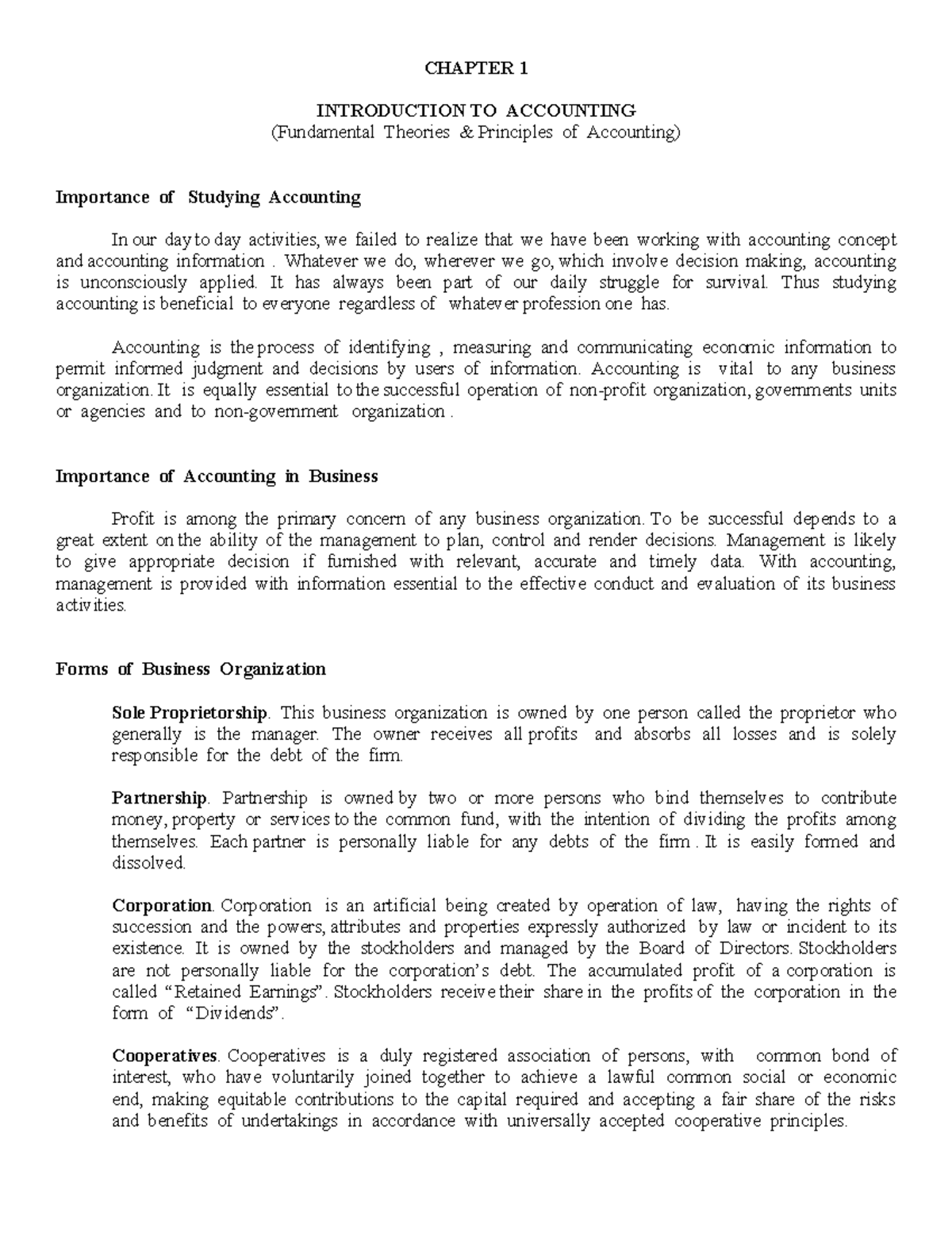 A1 - Intro to Accounting Summary: Principles & Importance - Studocu