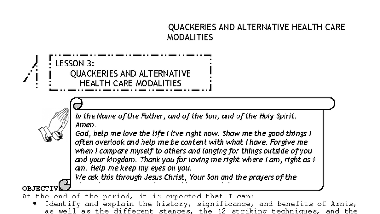 MAPEH-10: Lesson 3 - Quackeries & Alternative Health Care Modalities ...