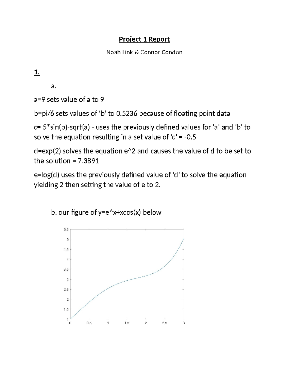 MATH-238 Project 1 Report: Numerical Methods and Calculations - Studocu