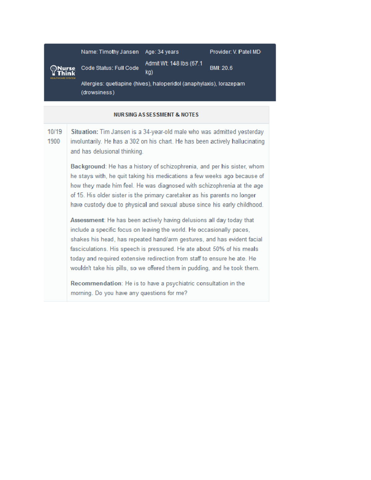 CJSim Case Study Overview on Timothy Jansen - Studocu