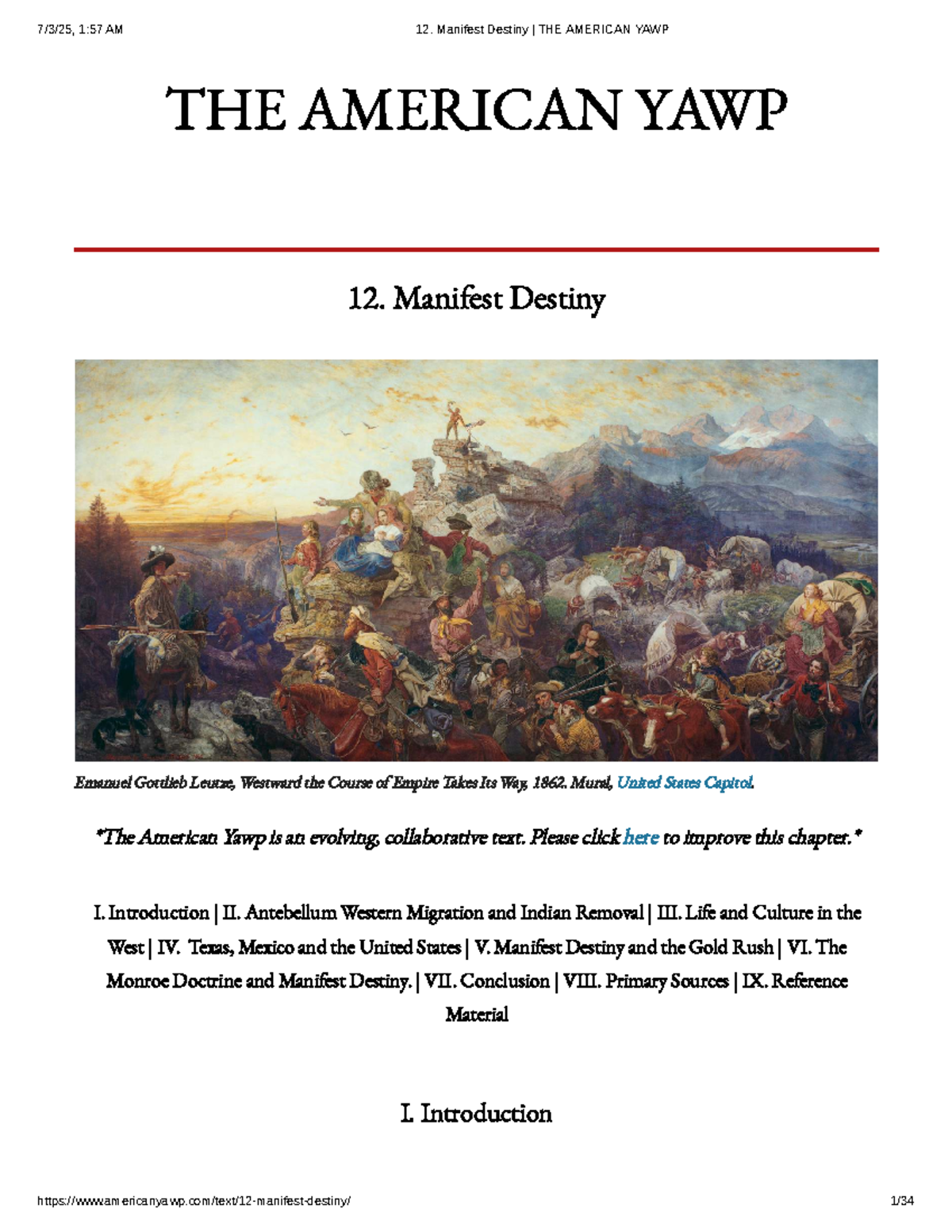 Exploring Manifest Destiny: Expansion, Conflict, and Culture in the U.S ...