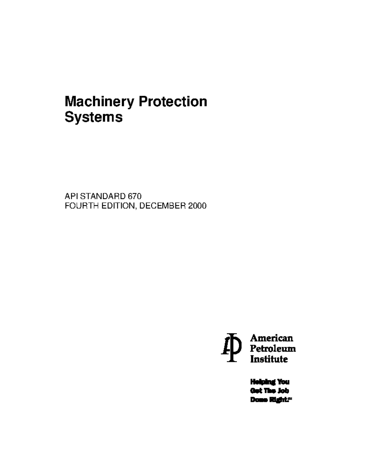 API 670: Machinery Protection Systems - 4th Edition Overview - Studocu