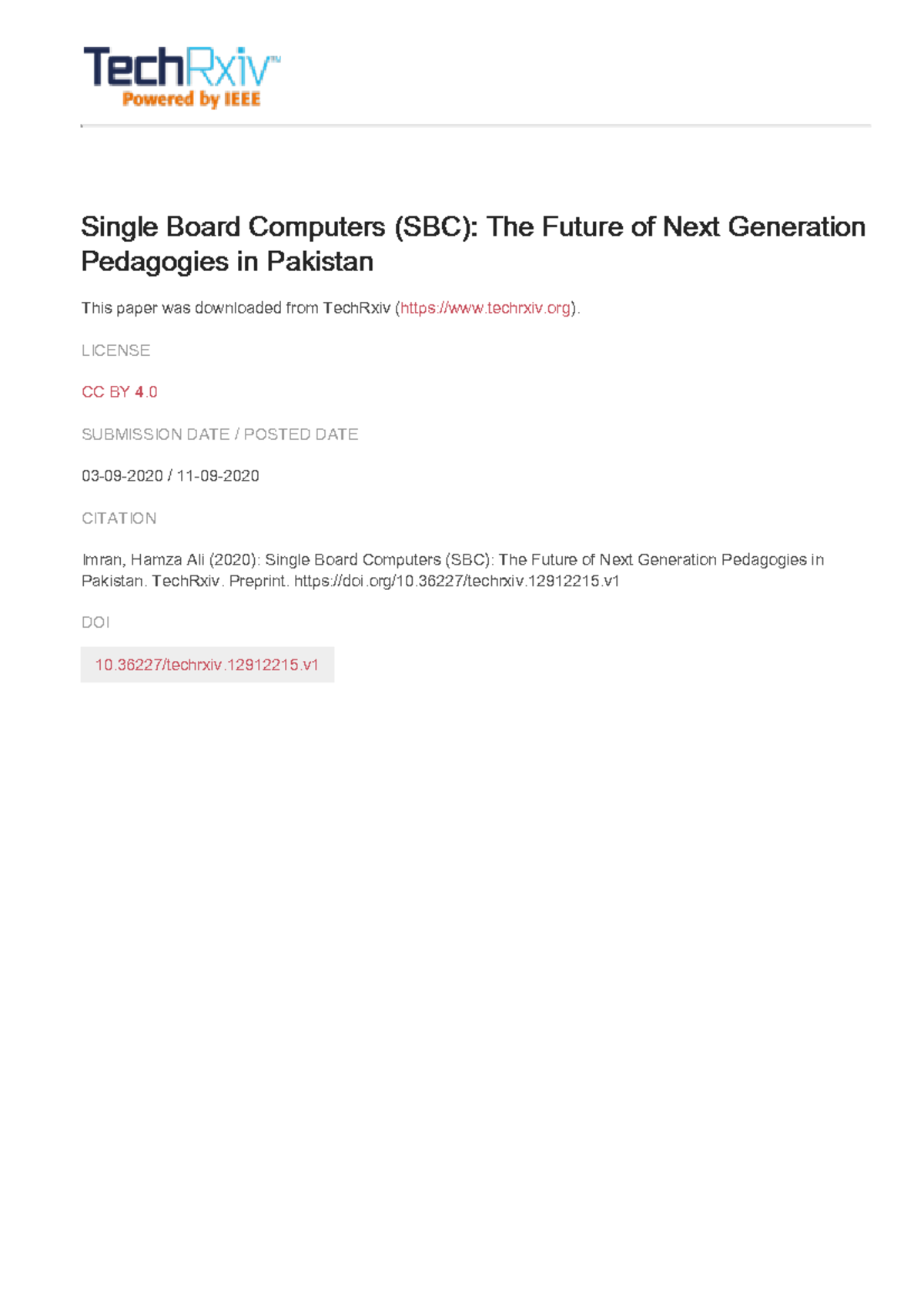 Single Board Computers (SBC) The Future of Next - LICENSE CC BY 4 ...