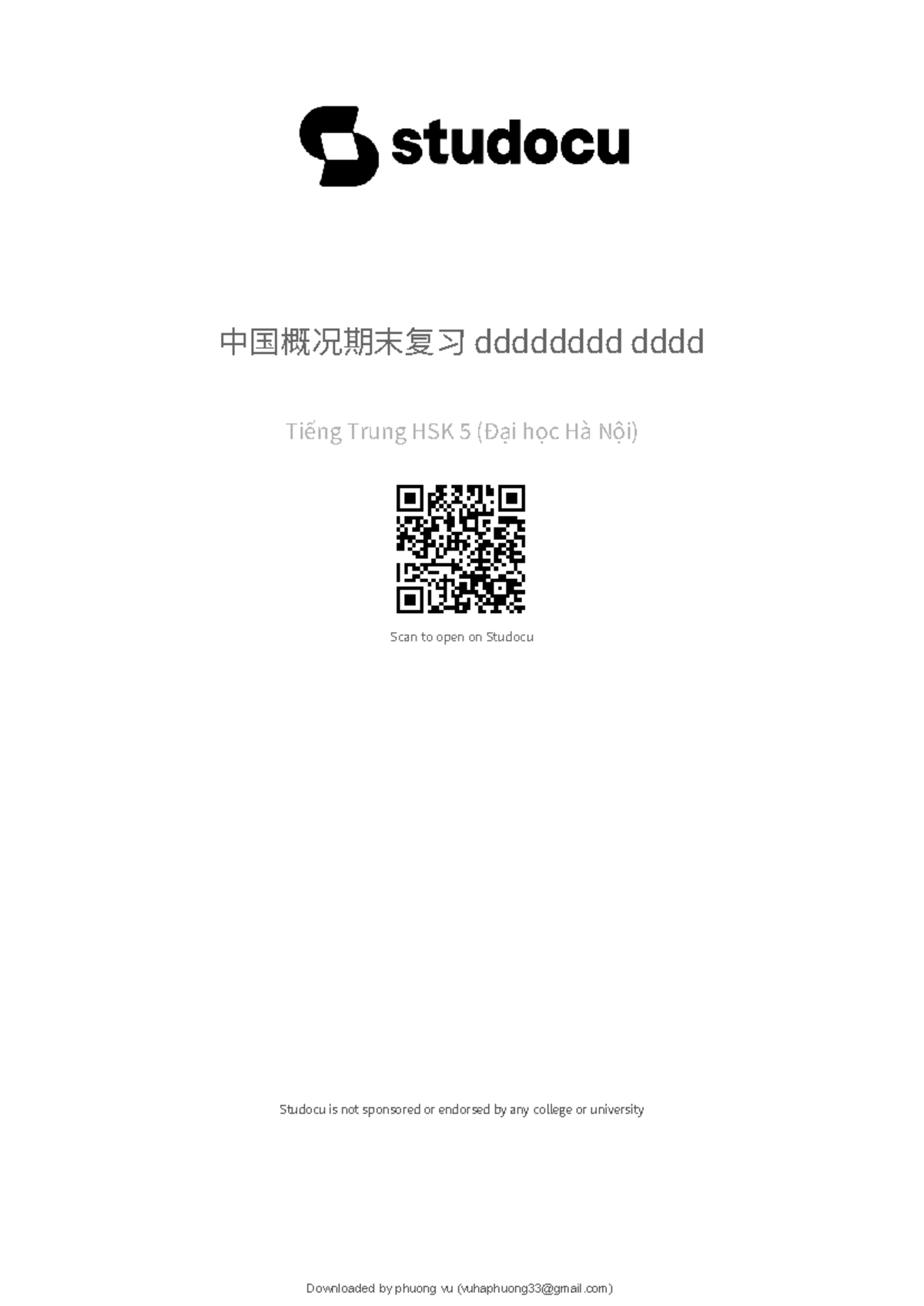 Studocu đề cương đnh - bsdwdhwod - 中国概况期末复习 dddddddd dddd Tiếng Trung ...