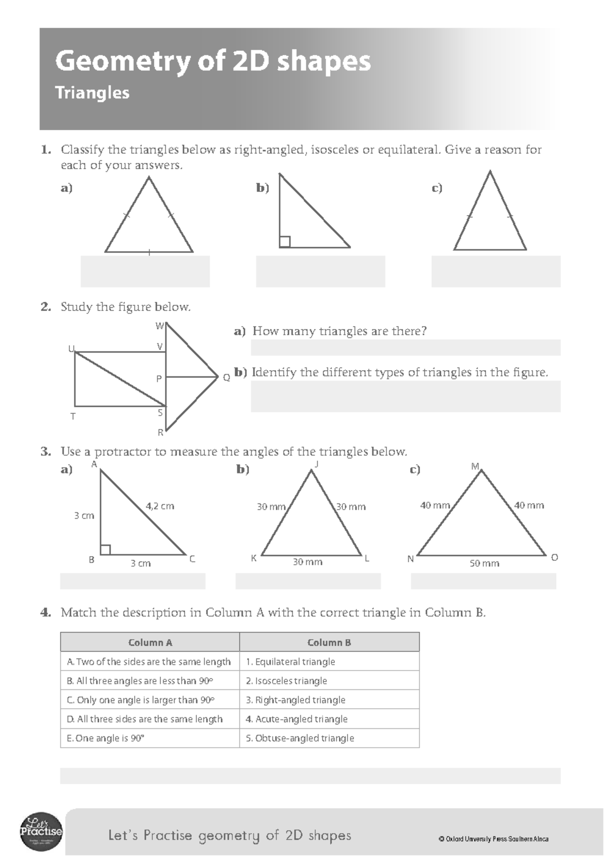 Grade 7 Math: Practise Geometry of 2D Shapes with OUP - Studocu