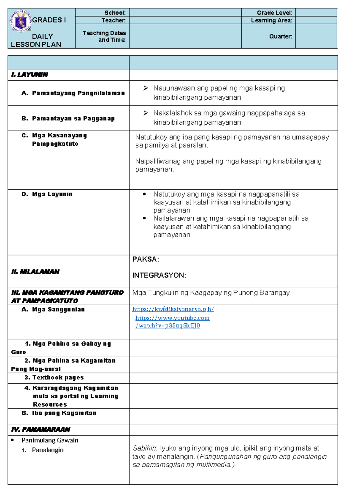 Makabansa LP Final - Daily Lesson Plan for Practice Teaching - Studocu