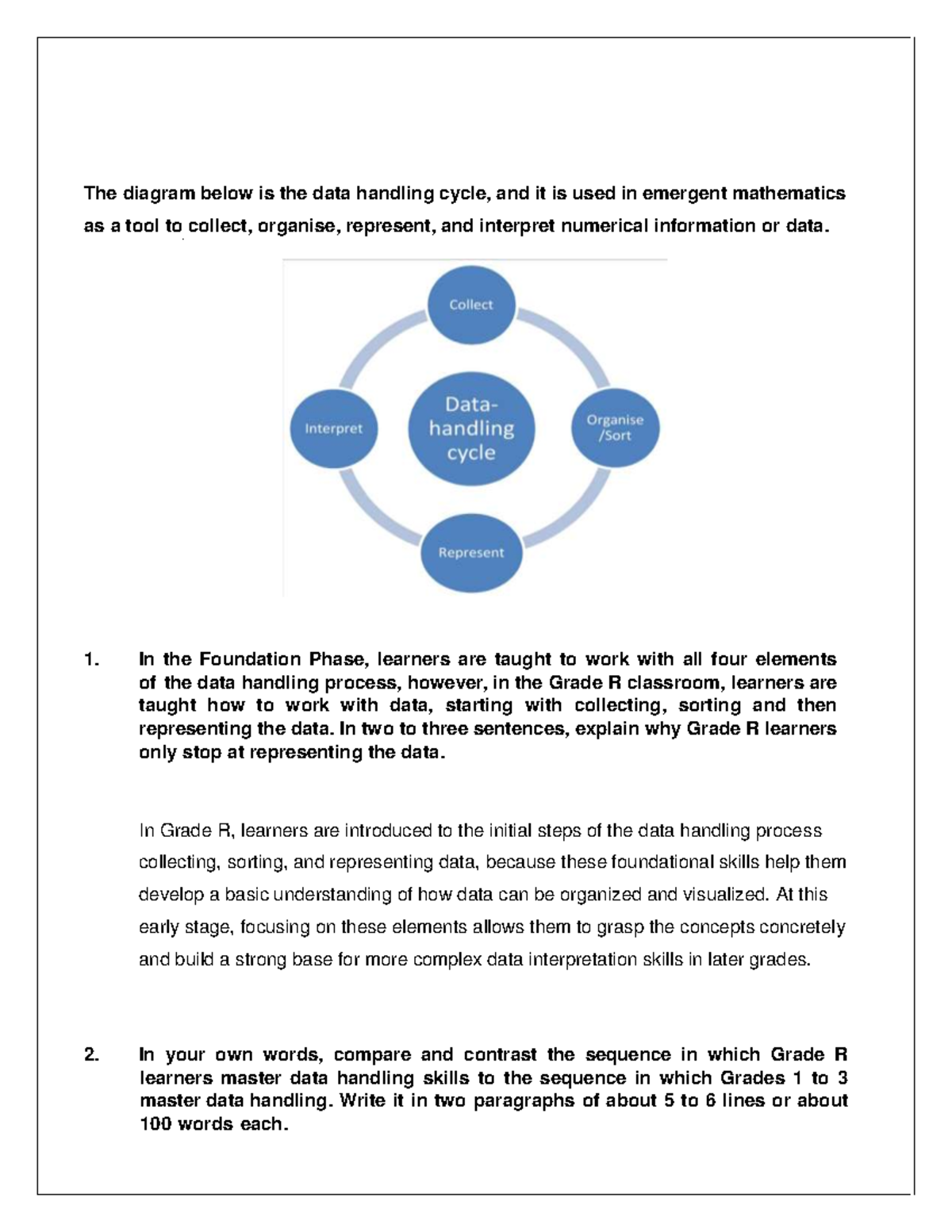 EMA1501 Assignment 4 Data Handling Cycle Analysis 2024 - Studocu
