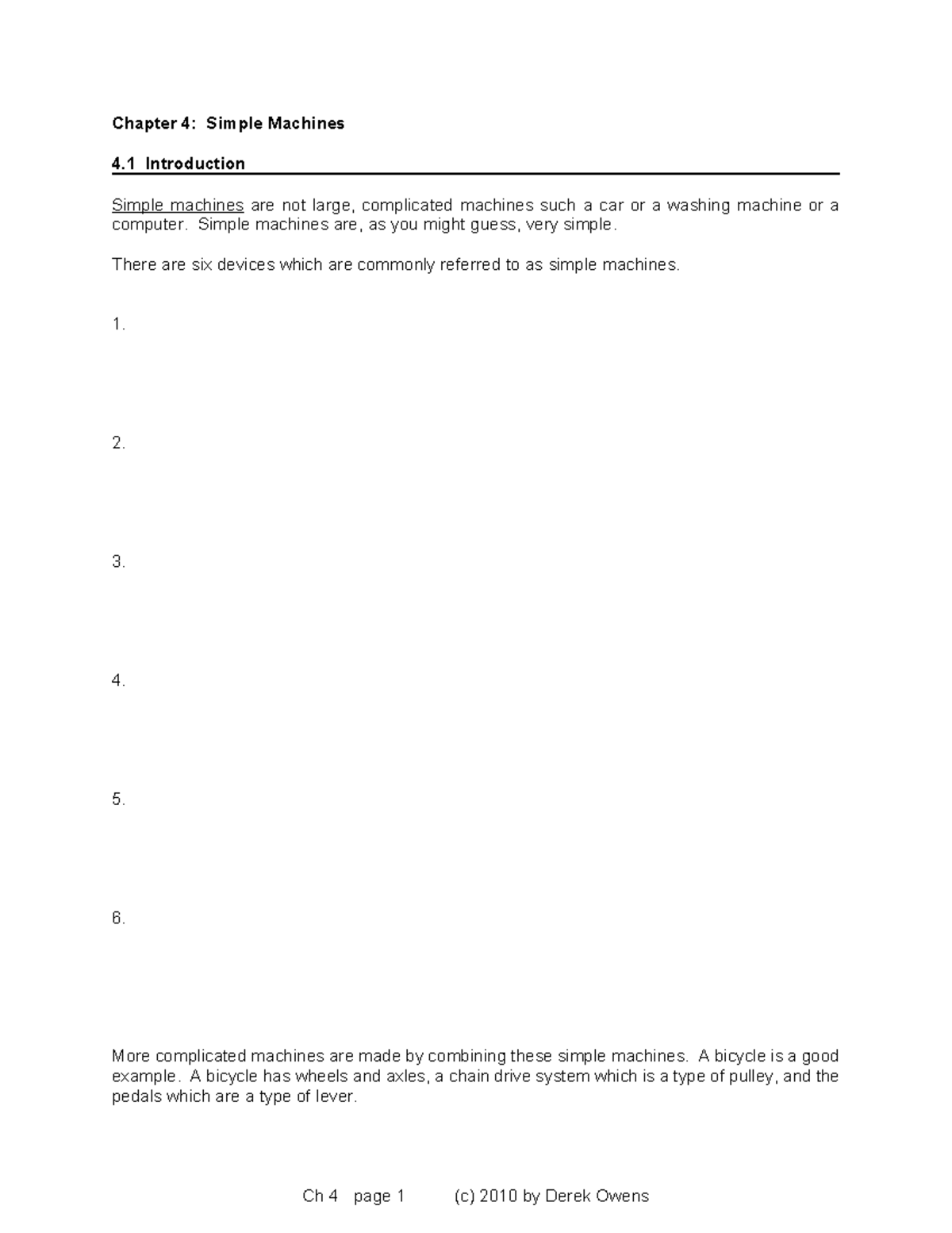 Chapter 4: Simple Machines Overview and Applications (Physics 101 ...