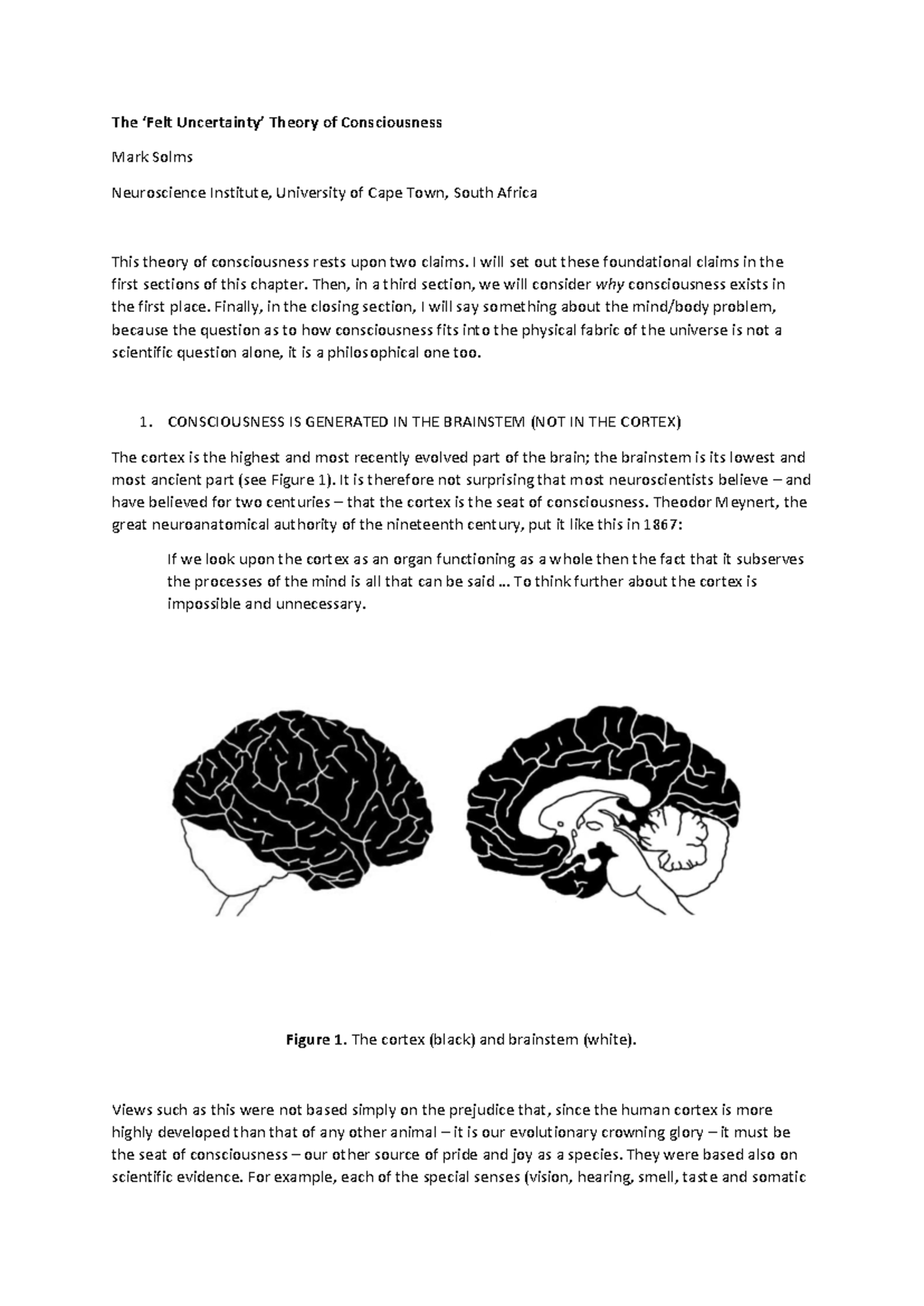 Neuroscience 101: The Theory of Consciousness Explained - Studocu