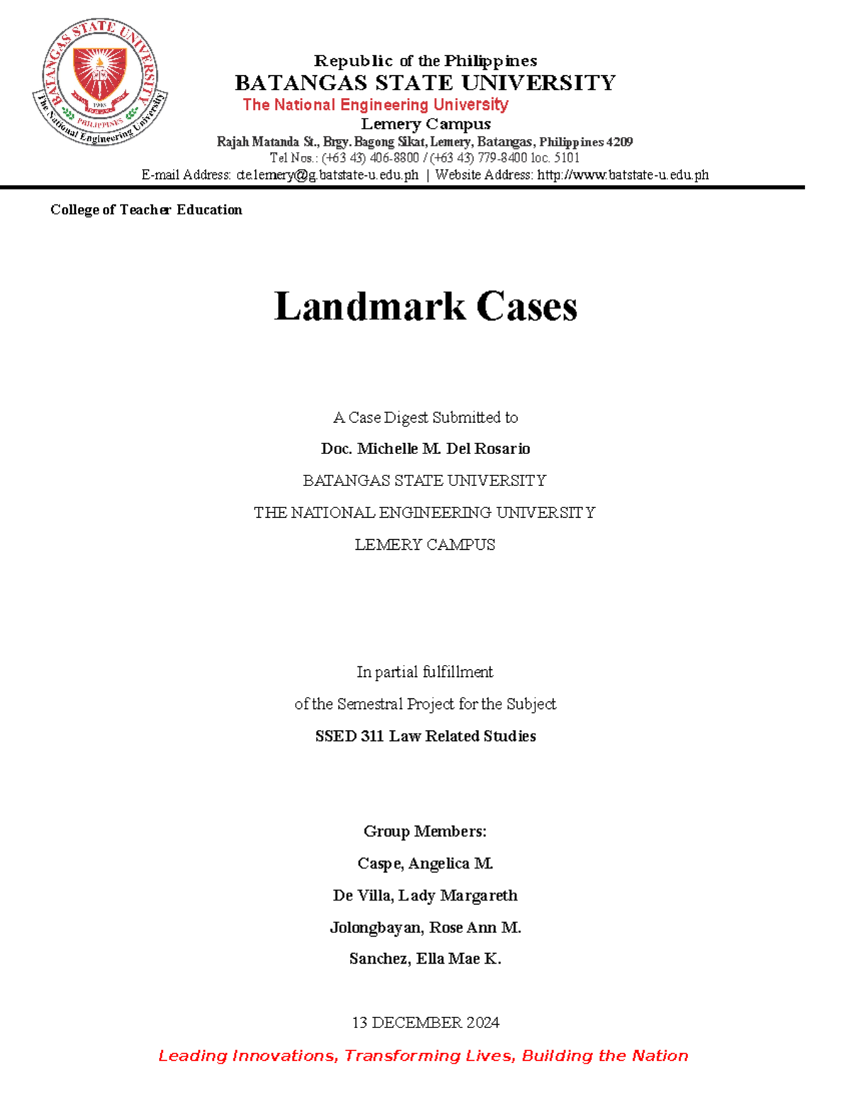 CASE- Digest-FILE - heissn - BATANGAS STATE UNIVERSITY The National ...