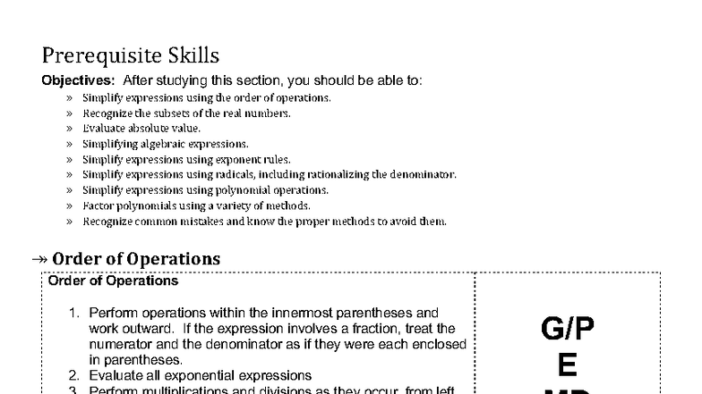 Unit 1 Math Notes: Simplifying Expressions & Quadratic Equations - Studocu