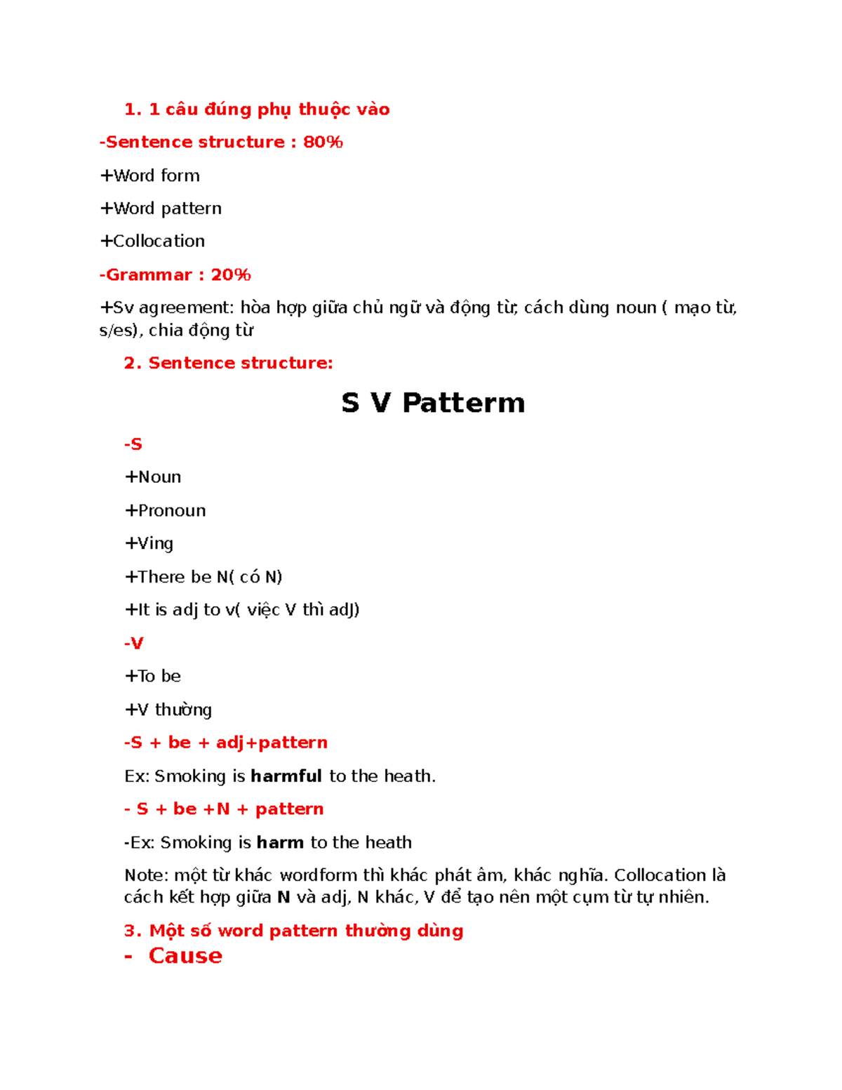 1. Sentence Structure and Grammar Rules - ENG 101 Notes - Studocu
