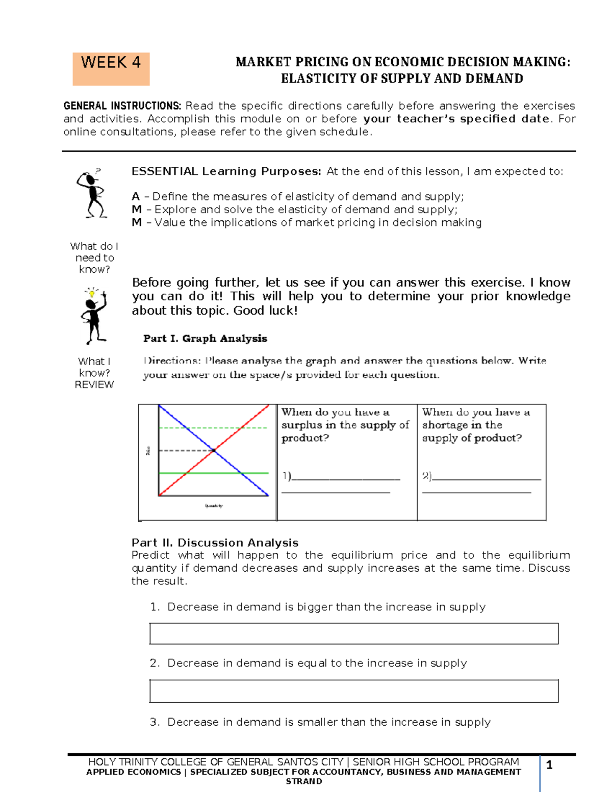 WEEK 4: Market Pricing & Economic Decision-Making (APPLIED ECONOMICS ...