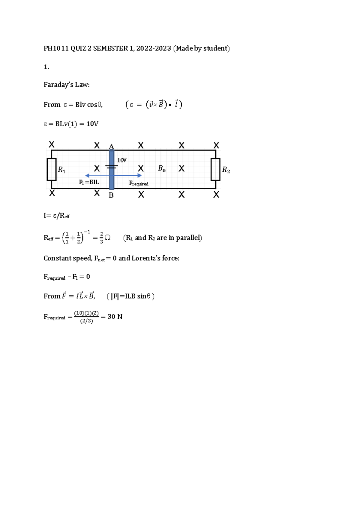 PH1011 Semester 1 Quiz 2 Review Notes (2022-2023) - Studocu
