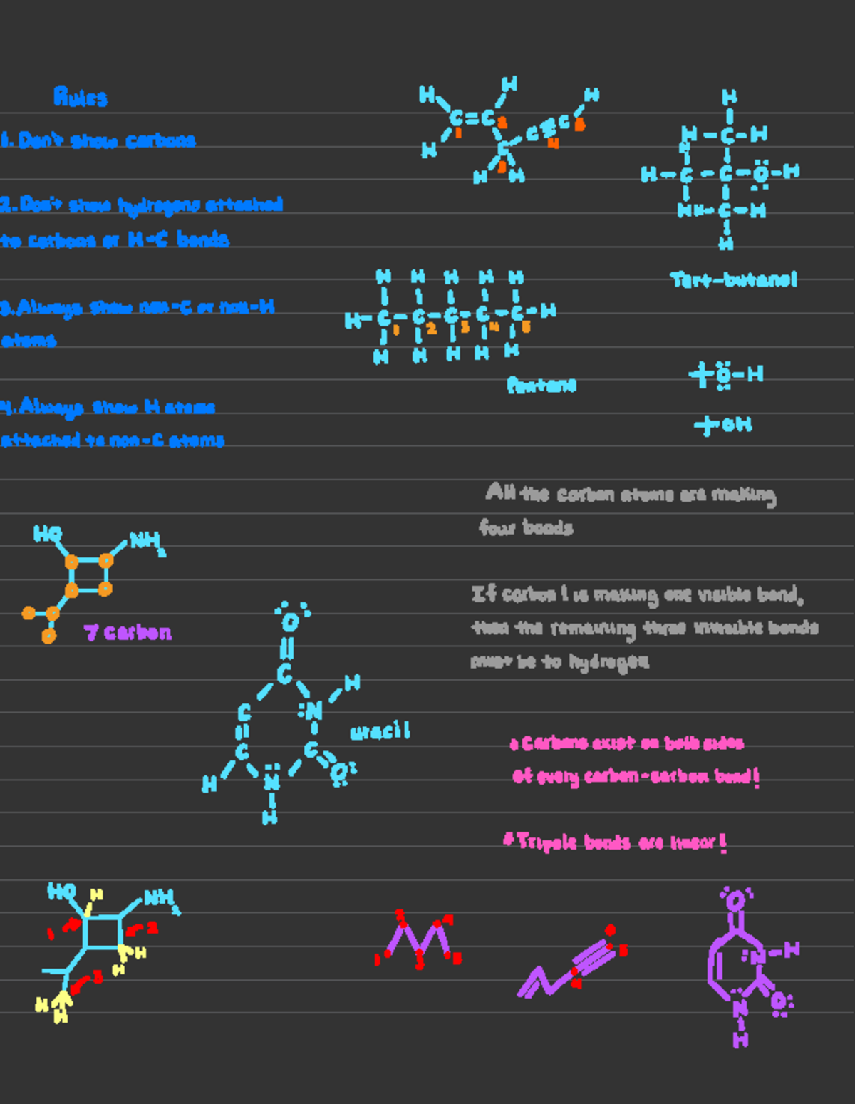 Prep Session 1.3 Bond Line Notation - ####### H Rules / H H \c=Cz ...