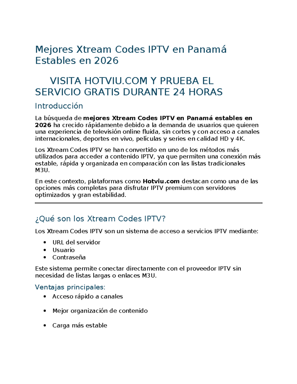 Mejores Xtream Codes IPTV en Panamá 2026: Guía Completa y Estable - Studocu